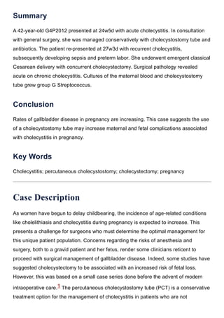 Nonsurgical Management of Acute Cholecystitis in Pregnancy_ A ...