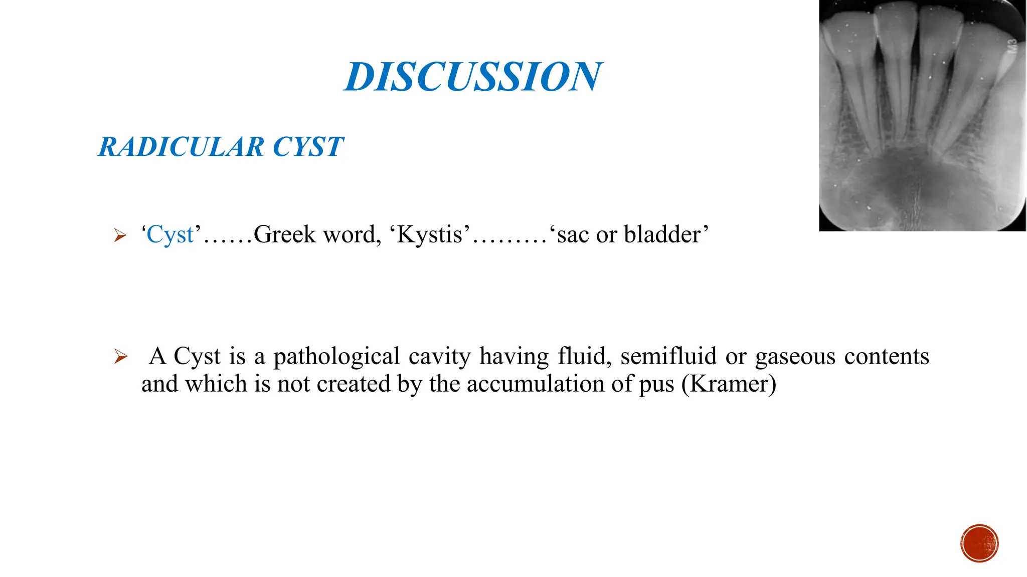 NON SURGICAL MANAGEMENT OF RADICULAR CYST.pptx | Dental Health ...