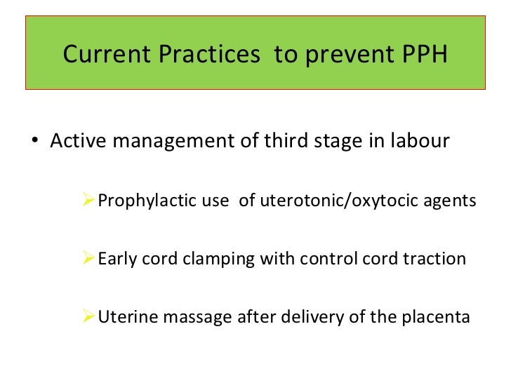 Non-Surgical Management of PPH