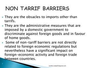 Trade Barriers Definition