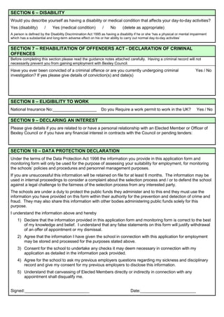 Non teaching staff application form | DOCX
