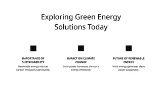 Green energy and climate change solutions | PPTX