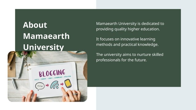 Mama earth University for Higher Education | PPTX