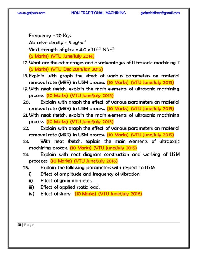 VTU Non traditional machining notes by G.S Shashidhara | PDF | Home ...