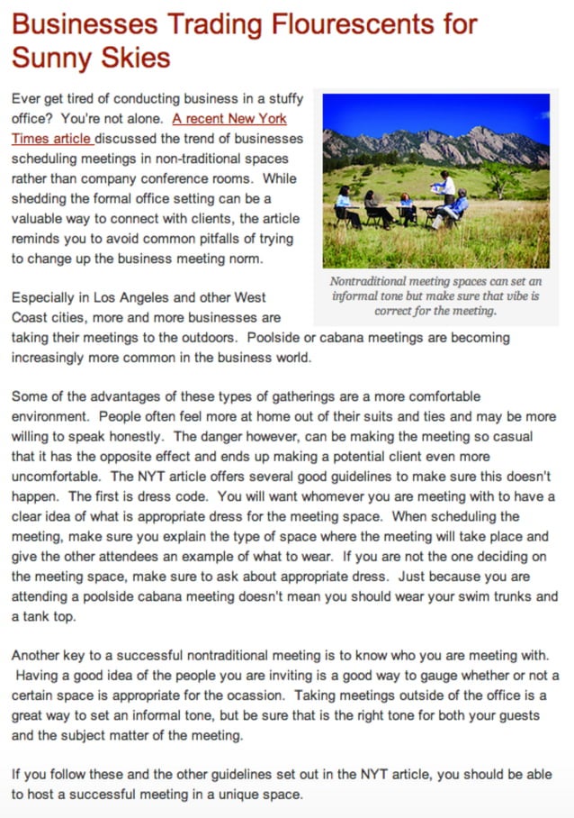 Non Traditional Meeting Spaces | PDF