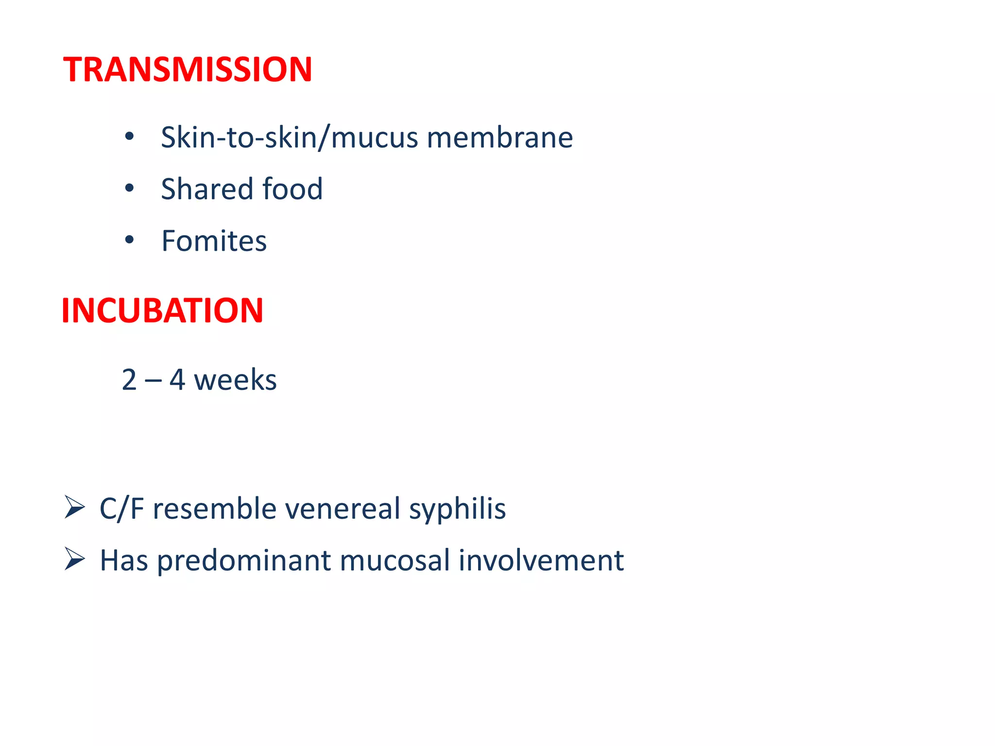Non Venereal Treponematosis | PPTX