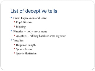 Nonverbal Communication In A Police Interrogation Oldversion | PPT