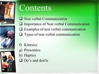 Non verbal communication presentation and use of body language ...