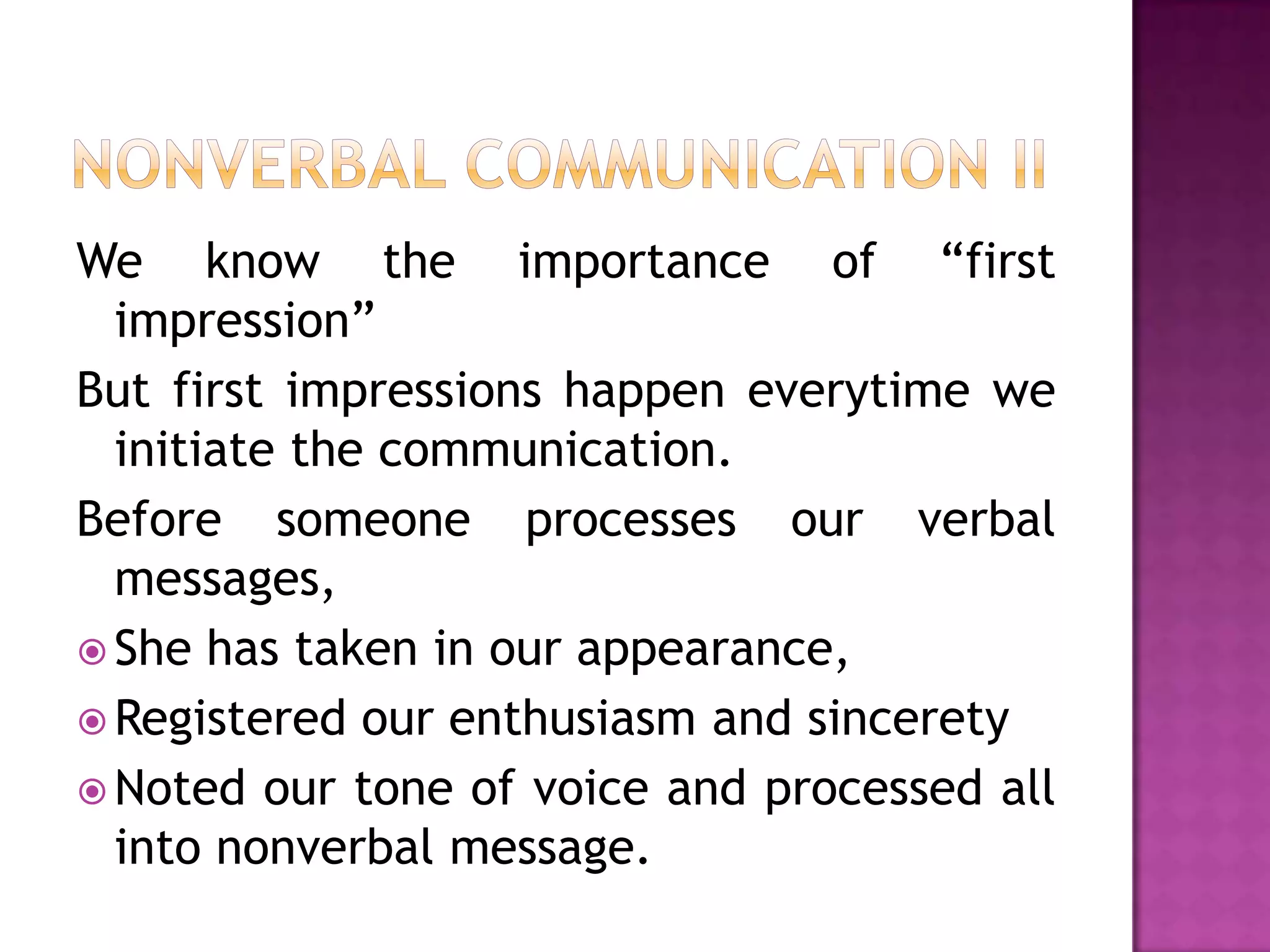 Nonverbal communication | PPTX