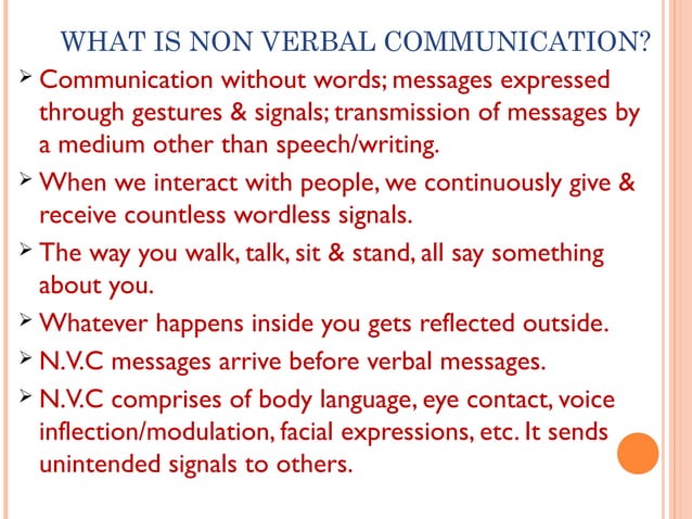 Non verbal communication | PPT