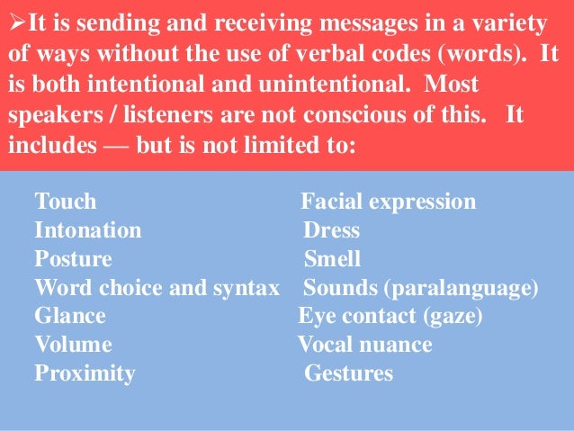 Non verbal communication