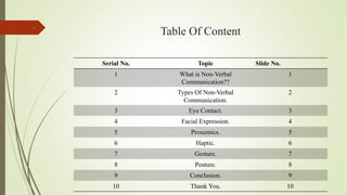 Non verbal communication | PPT