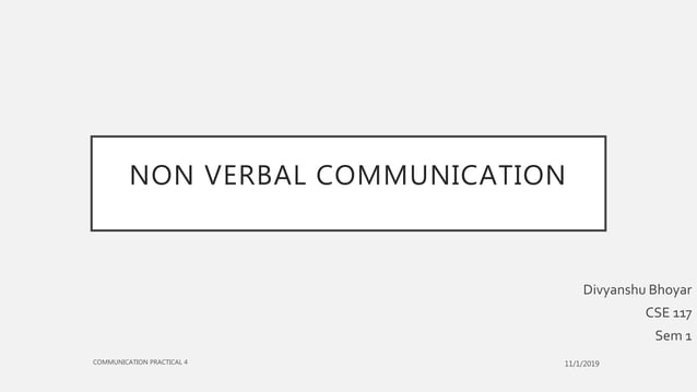 Non verbal communication | PPT