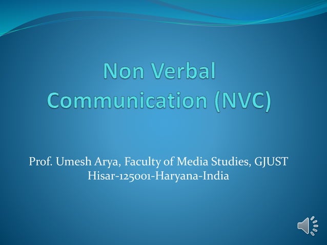 Non verbal communication | PPT