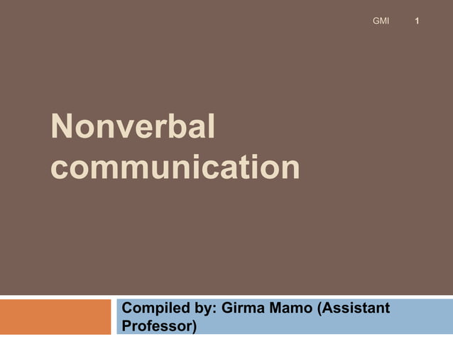 Nonverbal communication.pptx | Medical Health