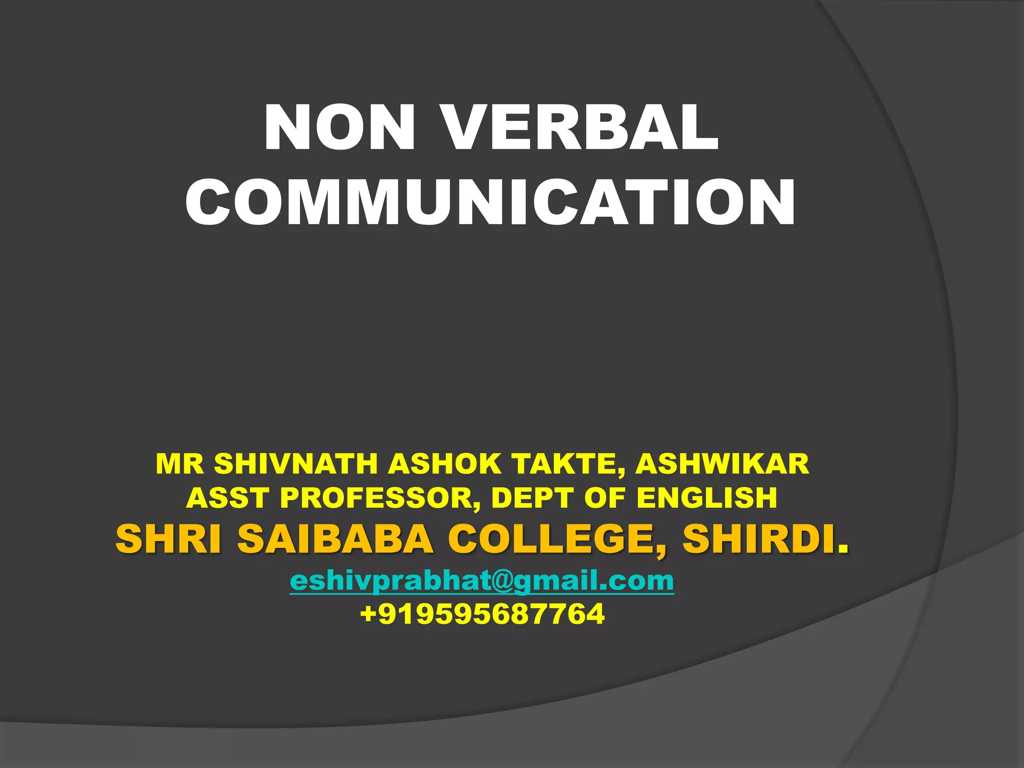 Non verbal communication | PPT