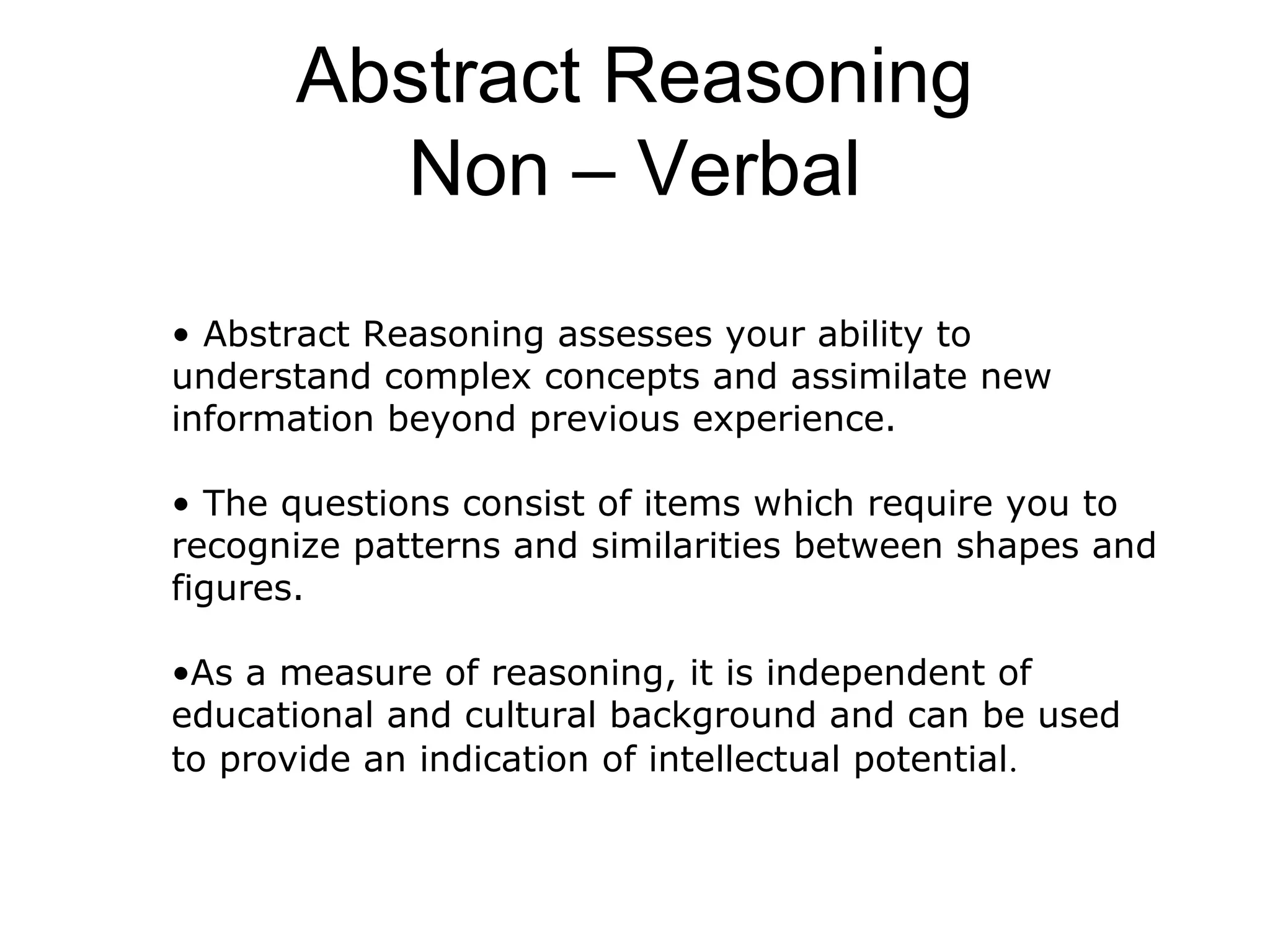 Non –verbal reasoning | PPT