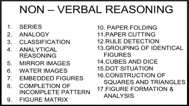 Non Verbal Reasoning for career and competitive exams | PPT