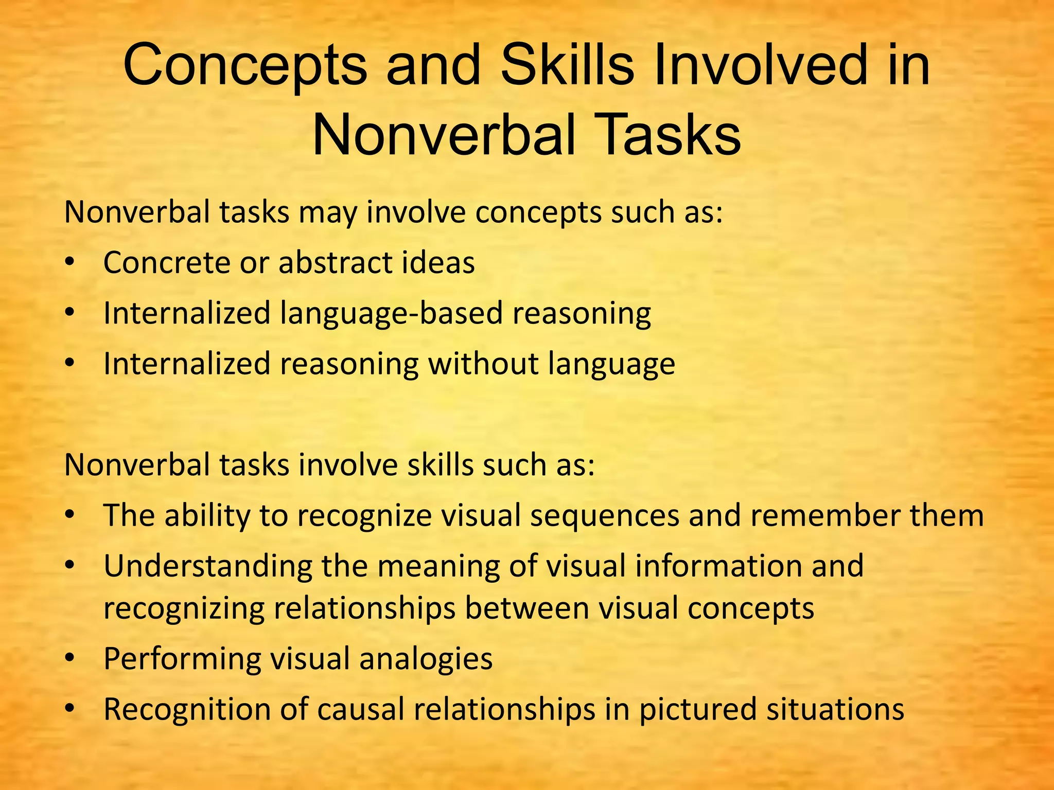 Nonverbal tests of intelligence | PPTX