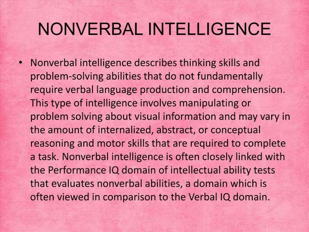 Nonverbal tests of intelligence | PPTX
