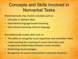 Nonverbal tests of intelligence | PPTX