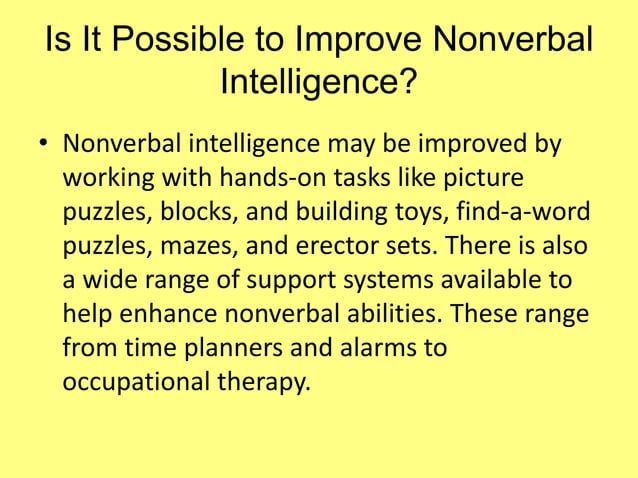 Nonverbal tests of intelligence | PPTX