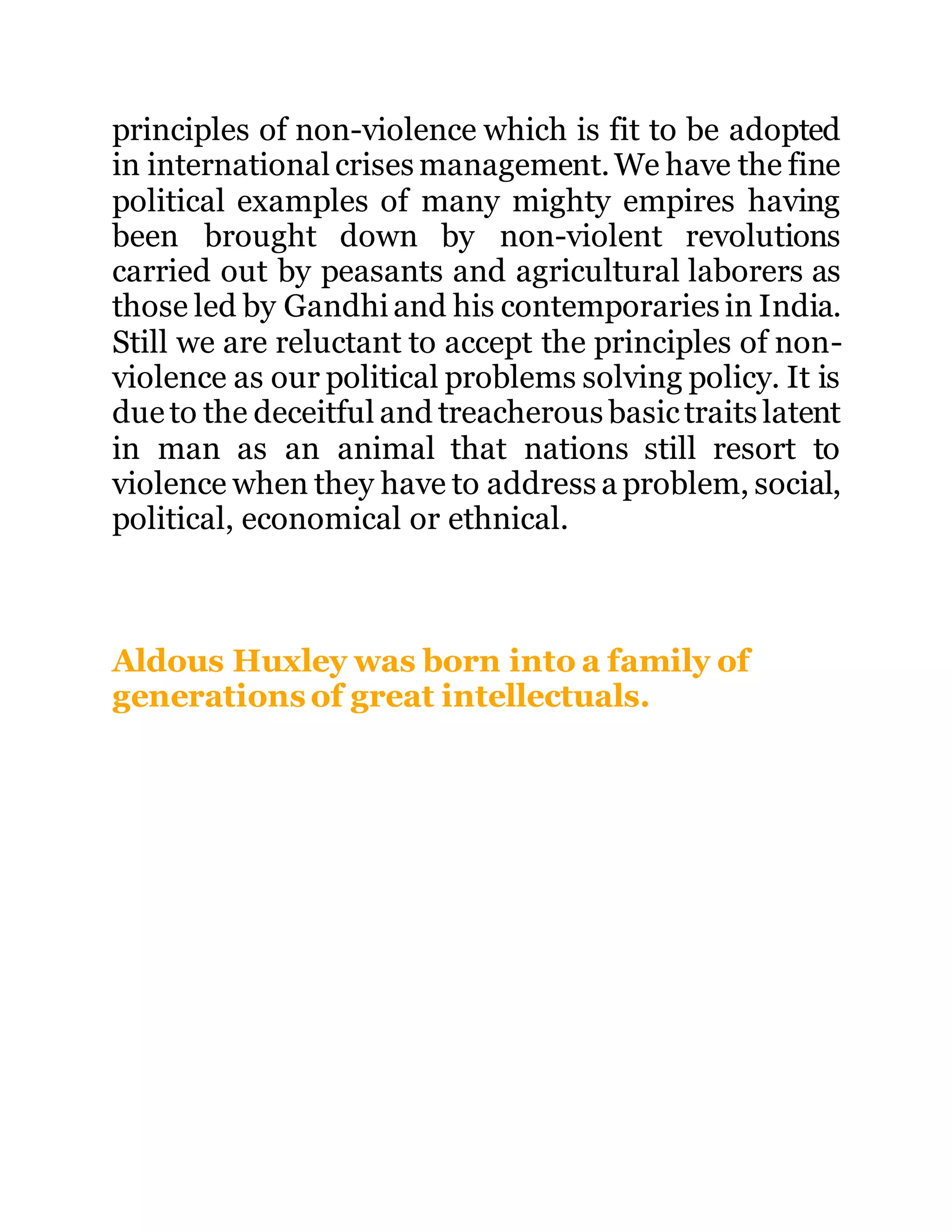 Non violence | DOCX