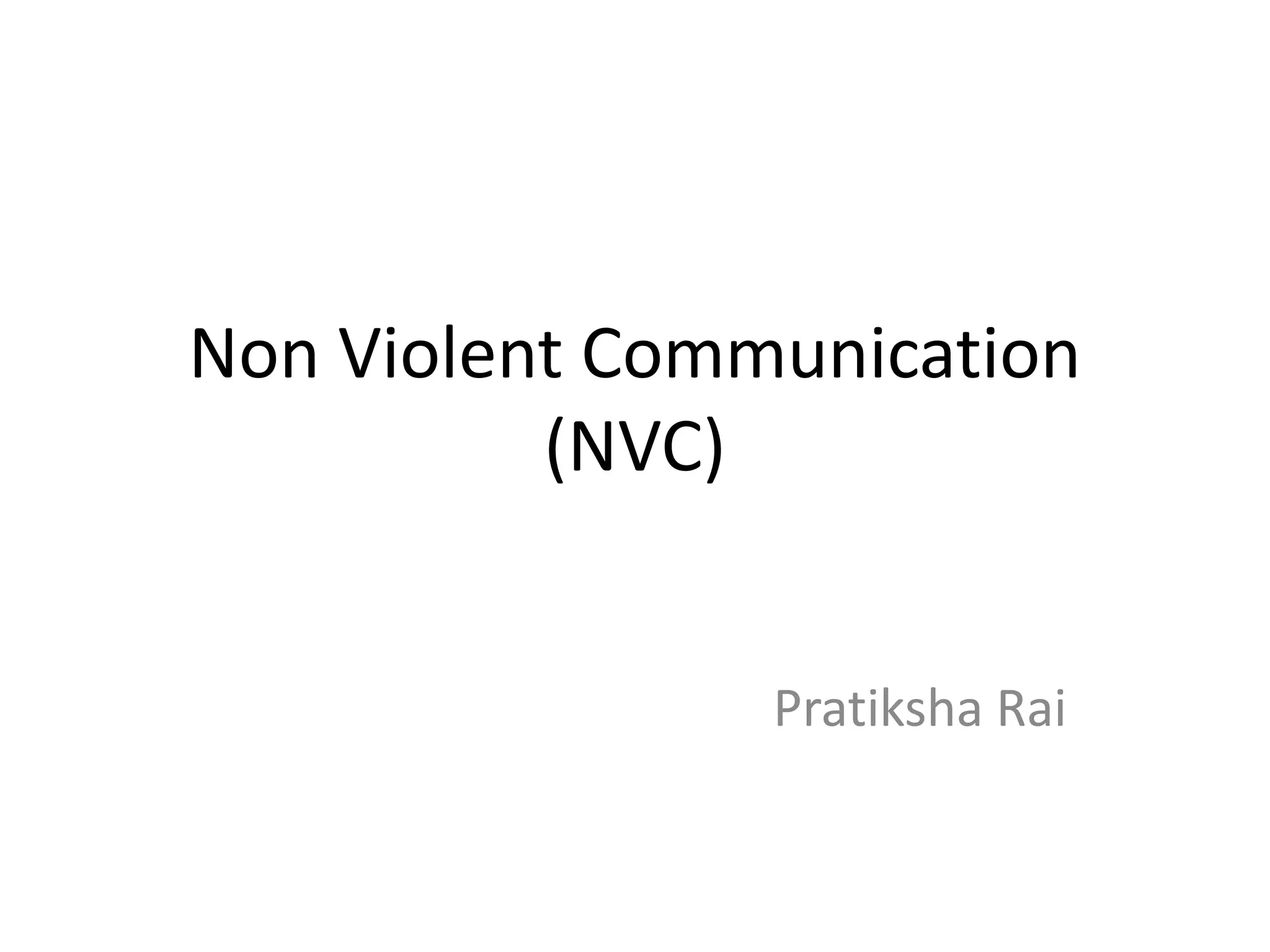 Non violent communication | PPTX