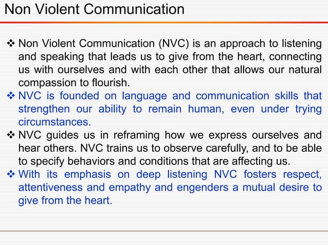 Non-Violent communication | PDF