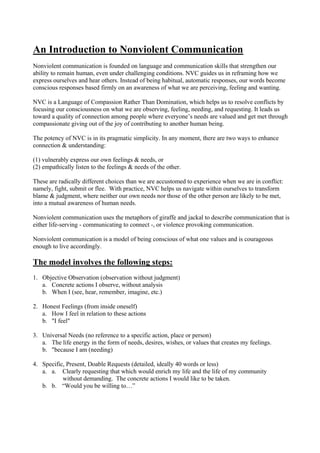 Nonviolent communication a model for social change | PDF