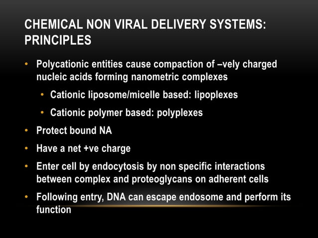 Non viral delivery systems for gene therapy (1) | PDF