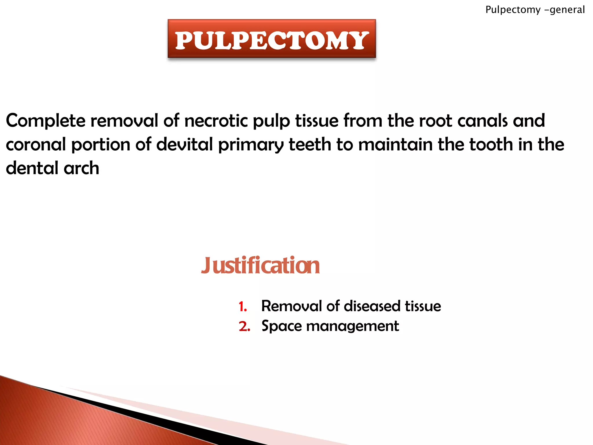 Nonvital pulp therapy in pediatric dentistry | PPT