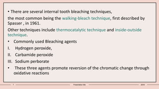 Non Vital Tooth Bleaching .pptx- conservative and endodontics | PPTX