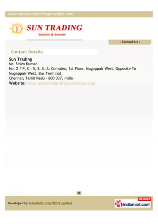Sun Trading, Chennai, Printing Machine | PDF