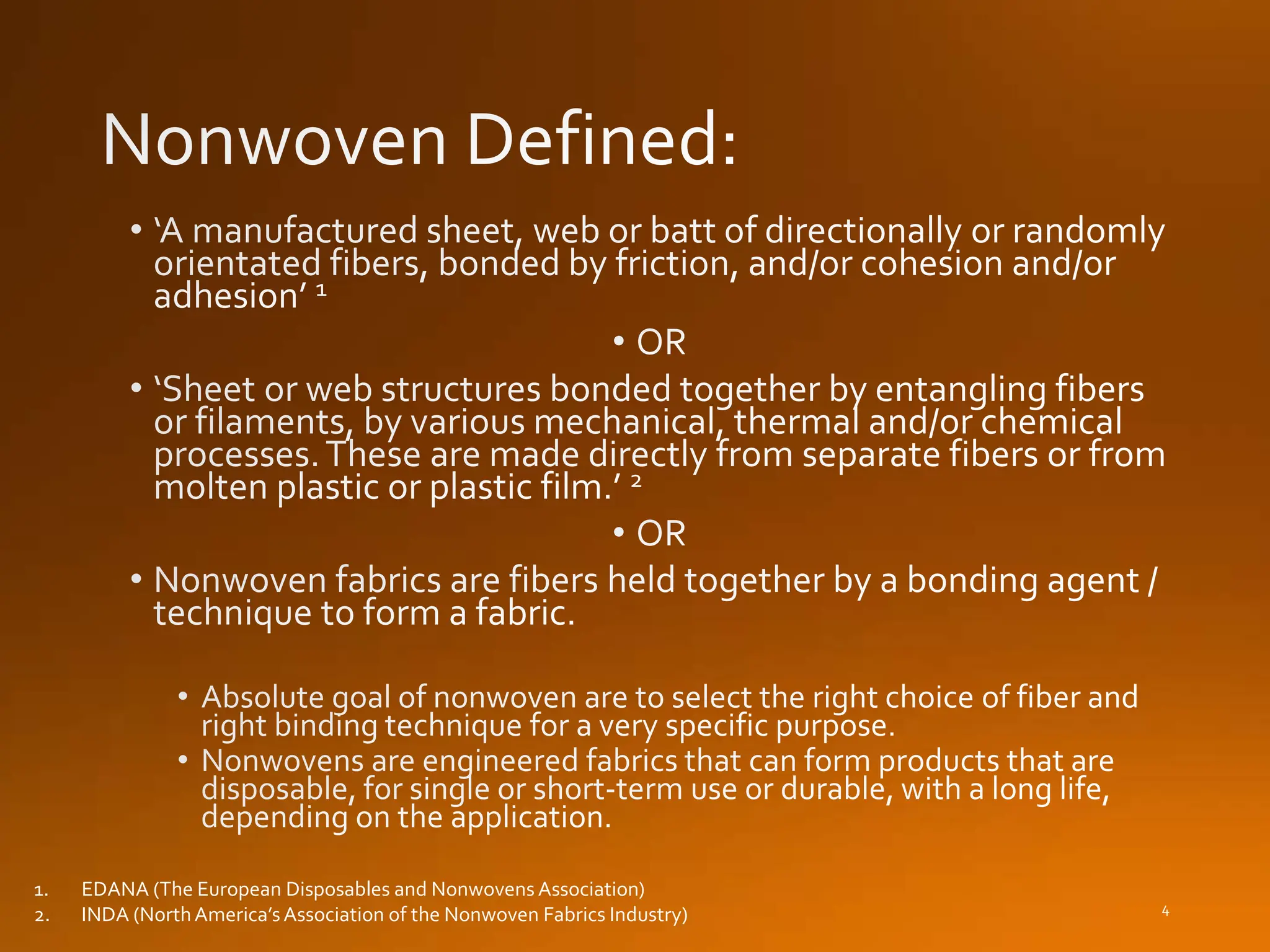 Non-Woven and their manufacturing process associated with the different ...