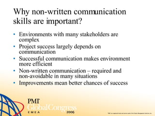 Non-Written Communication In Project Management | PPT
