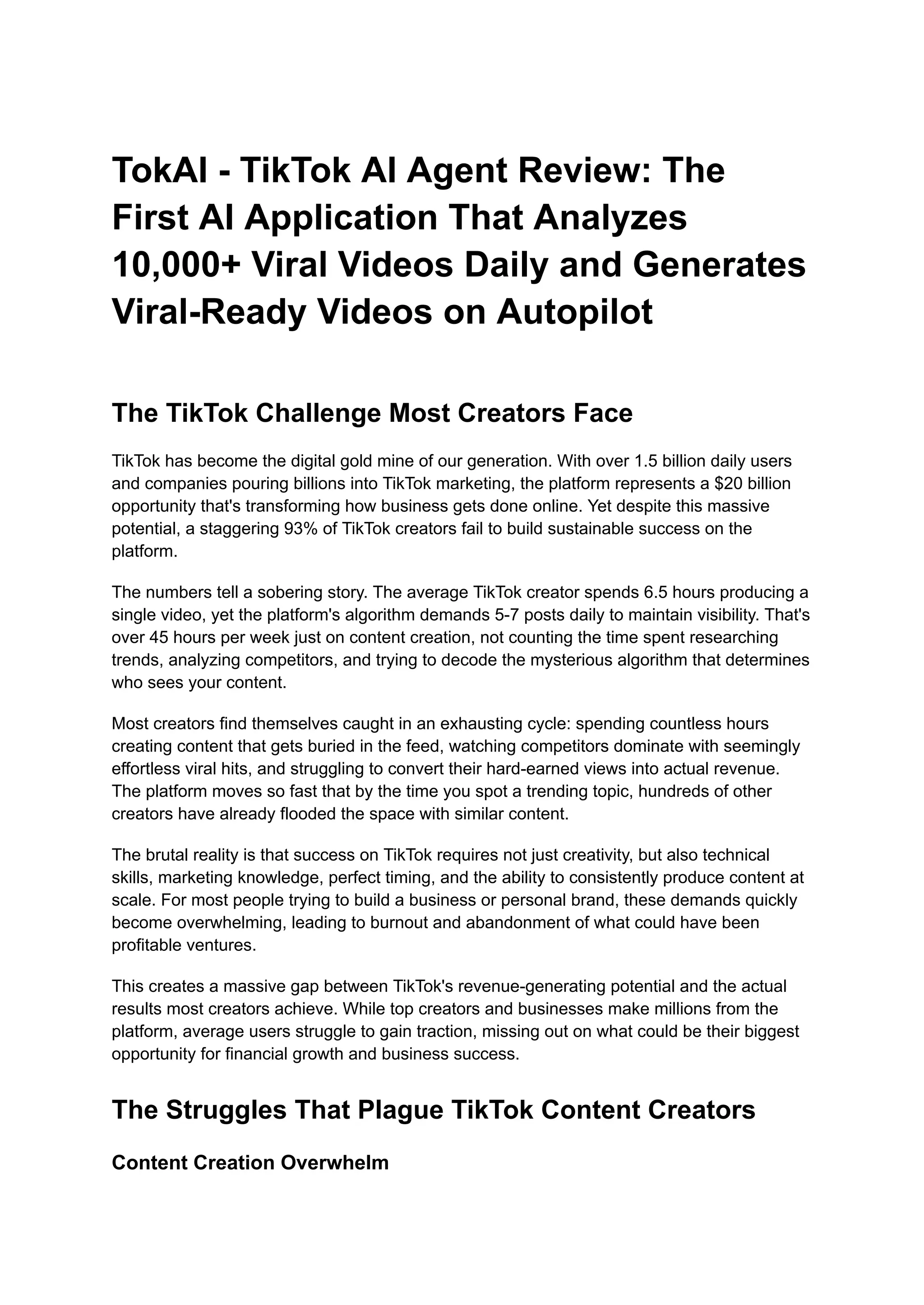 TokAI - TikTok AI Agent : The First AI Application That Analyzes 10,000 ...