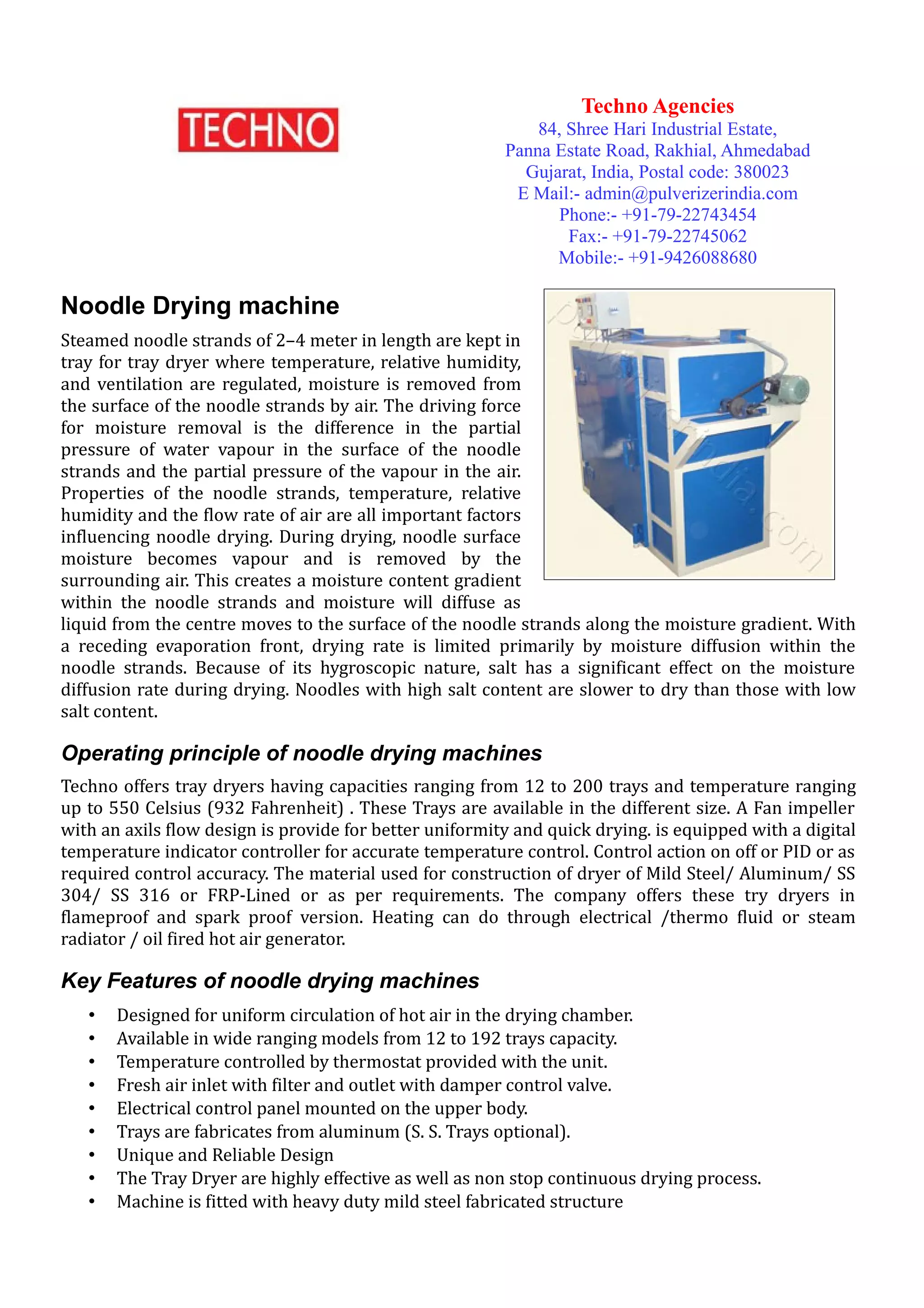 Noodle drying-machines | PDF
