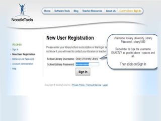 NoodleTools for Students | PPT