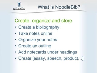 NoodleTools for Students | PPT