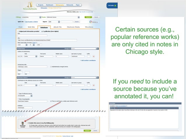 NoodleTools for Students - How to create a bibliography | PPT