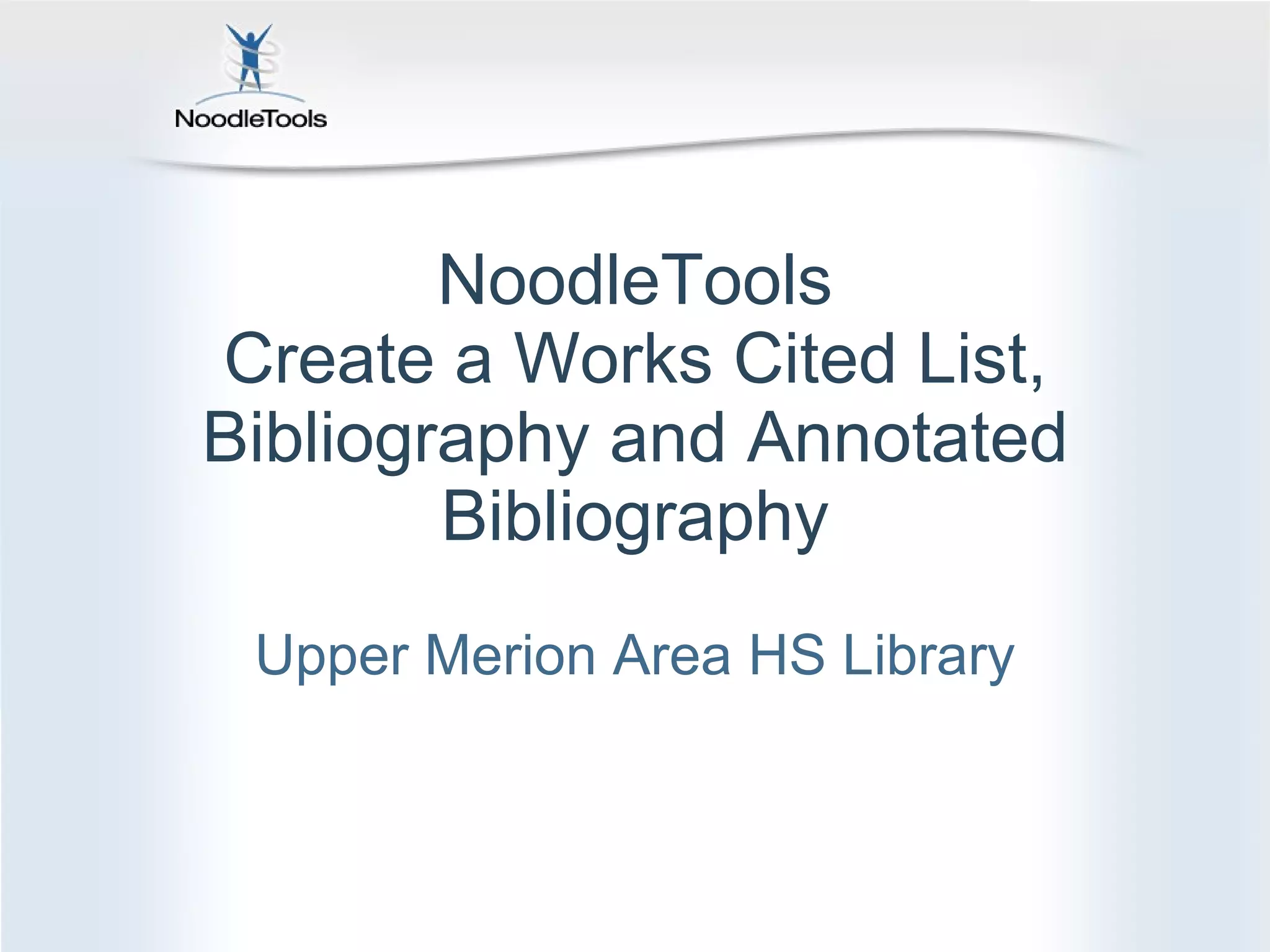 Noodle tools for students | PPT