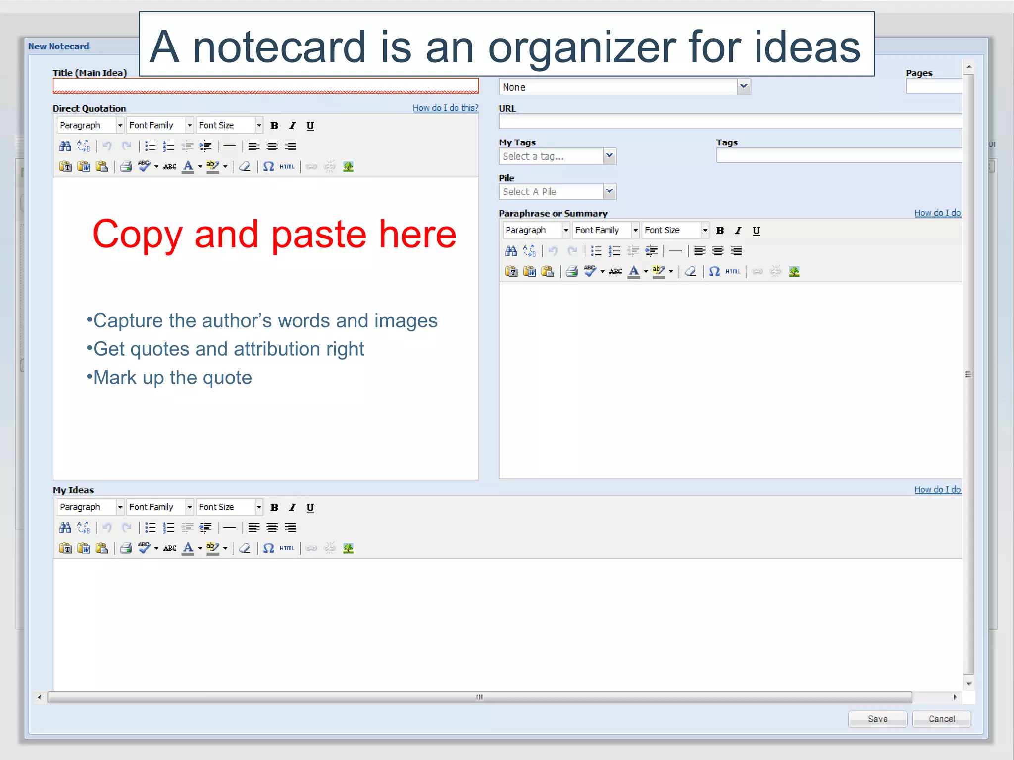 NoodleTools for Students - how to take notes | PPT
