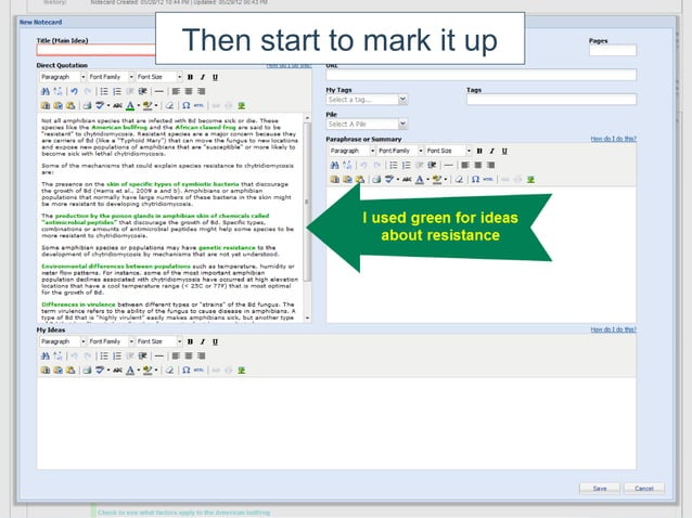 NoodleTools for Students - how to take notes | PPT