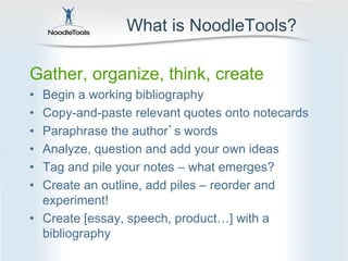 NoodleTools Notecards Note Presentation | PPT