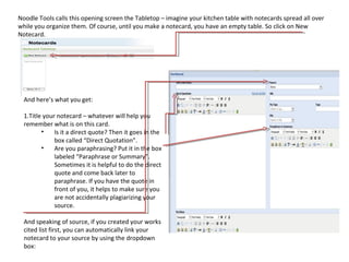 Noodle tools tutorial | PPT