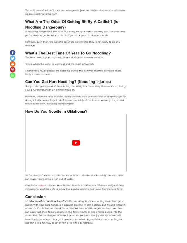 Why Is Catfish Noodling Illegal? | PDF