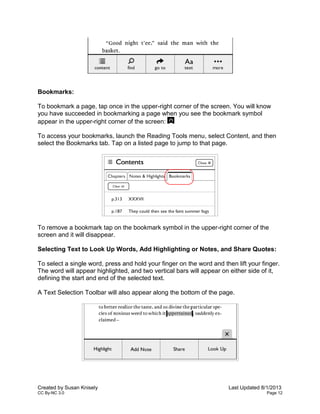 Nook Simple Touch Handout with Hands-On Exercises | DOCX