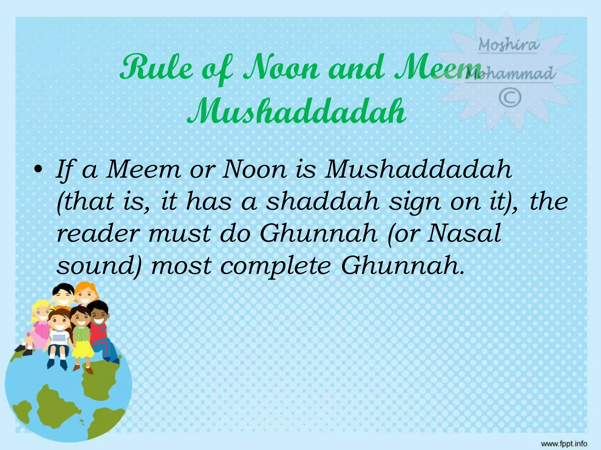 Noon and Meem Mushaddad | PDF