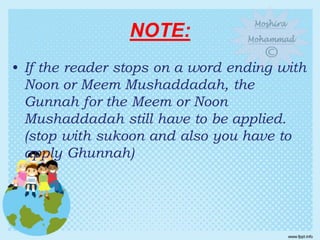 Noon and Meem Mushaddad | PDF
